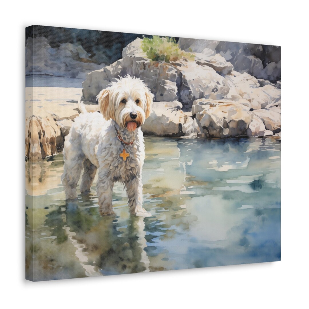 Poodle Wall Art - Watercolor Printed on Unframed Canvas - Gift for ...