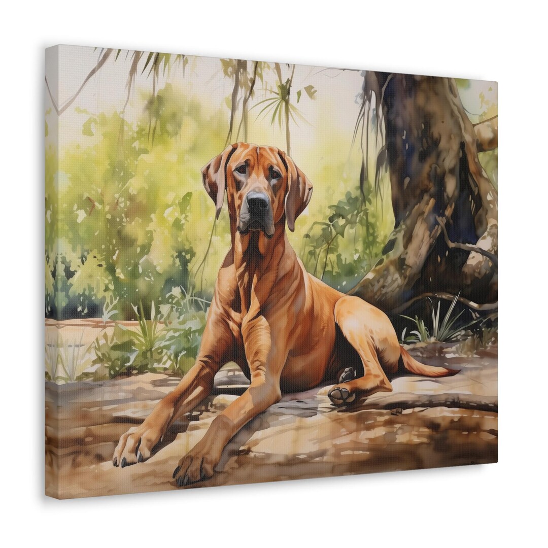 Rhodesian Ridgeback Watercolor Canvas Print - Wall Art Gift for ...
