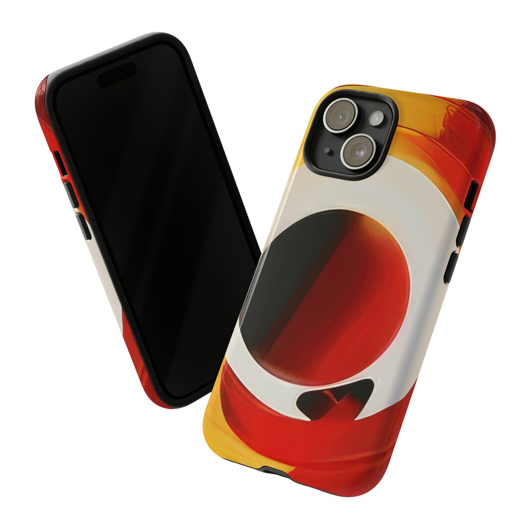Abstract Red and White Phone Case - Double Layer Tough Phone Case for ...