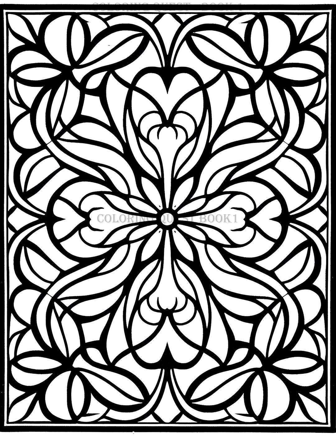 Symmetrical Pattern Coloring Page Coloring Quest Page 10 of Book 1 ...
