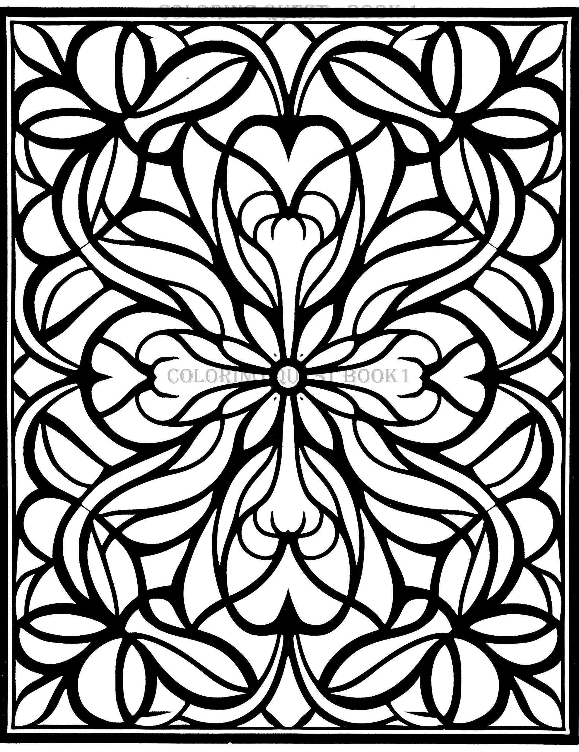 Symmetrical Pattern Coloring Page Coloring Quest Page 10 - Etsy