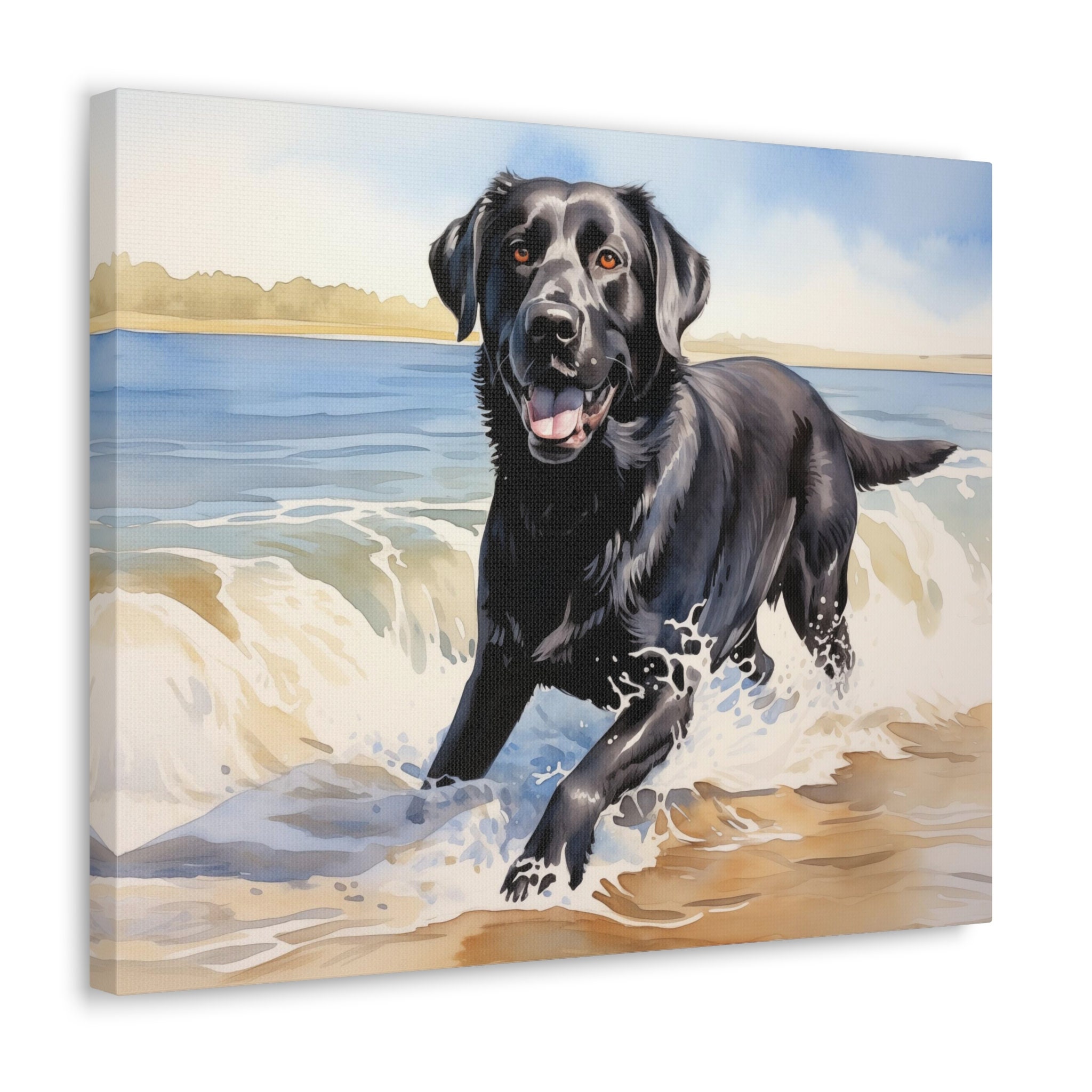 Black Labrador Watercolor Printed on Canvas Unframed Wall Art Gift for ...