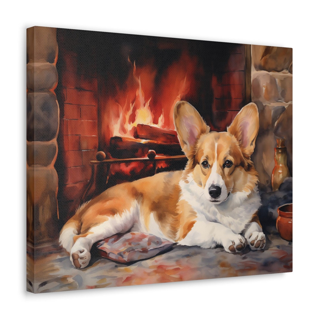 Corgi Wall Art - Watercolor Printed on Unframed Canvas - Corgi Owner ...
