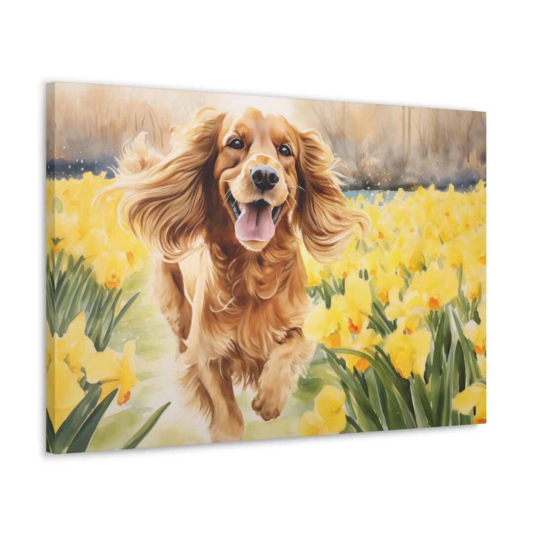 Cocker Spaniel Watercolor Canvas Print, Wall Art Gift for Cocker ...