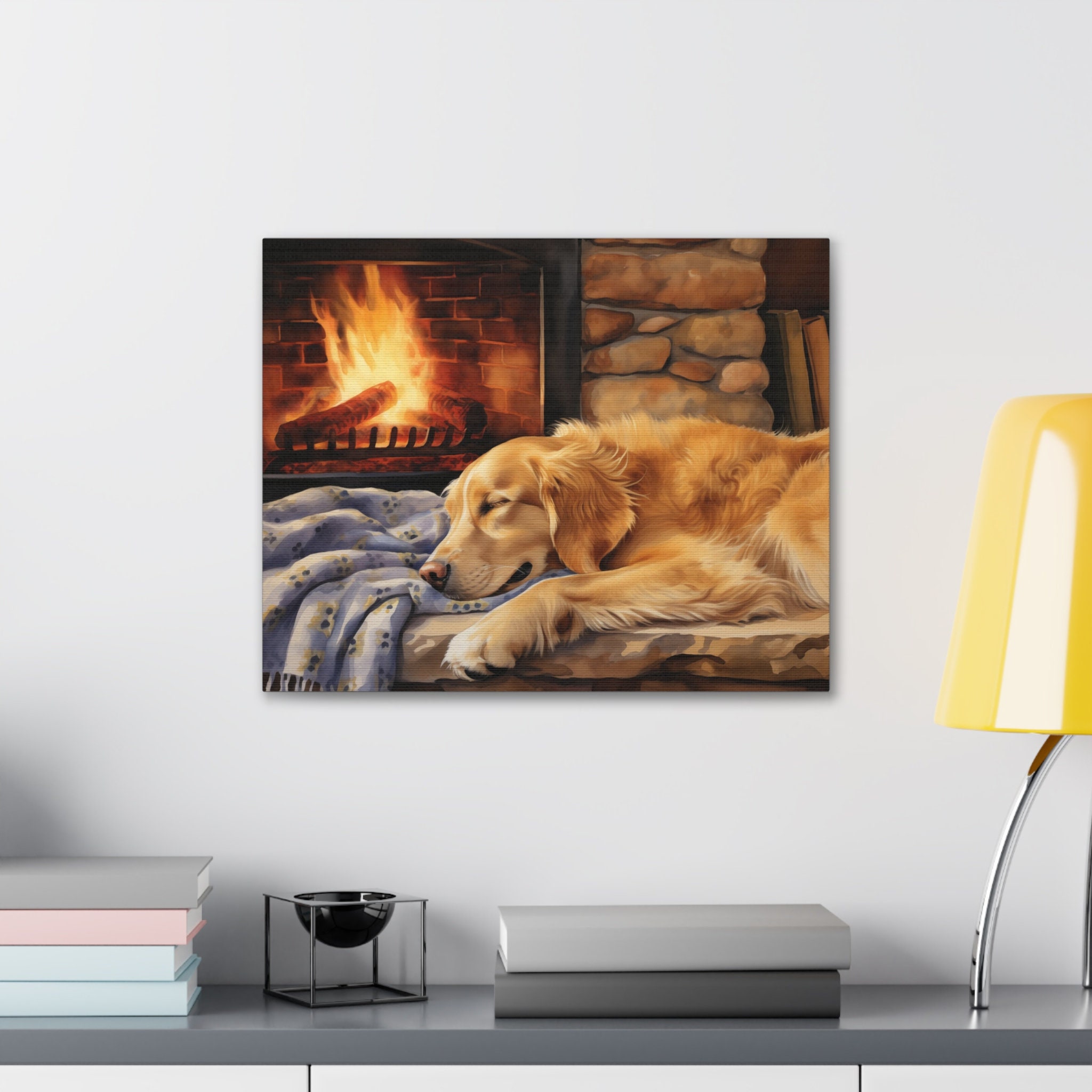 Golden Retriever Watercolor Printed Canvas Unframed Wall Art Gift for ...