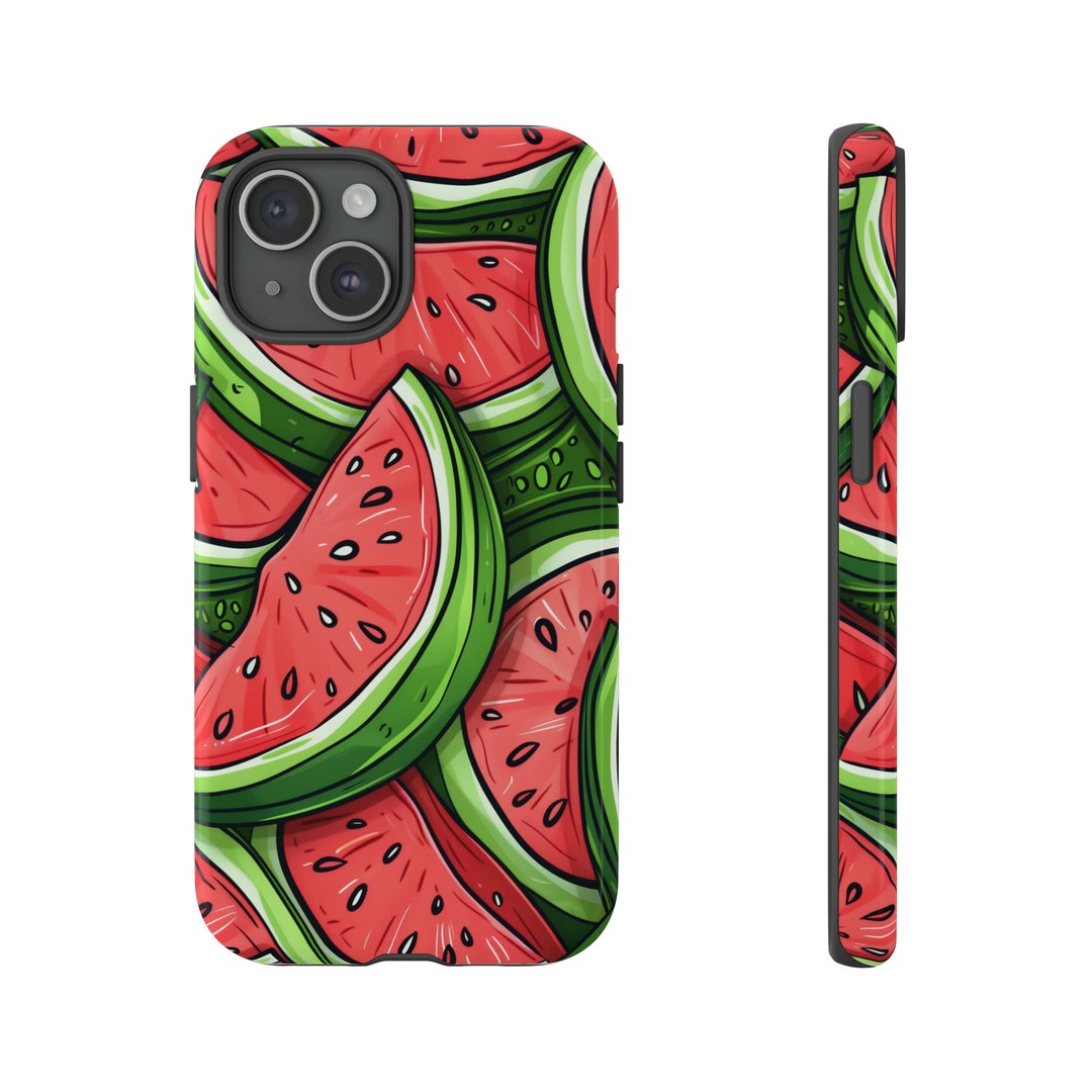 Cartoon Watermelon Phone Case - Double Layer Tough Phone Case for ...