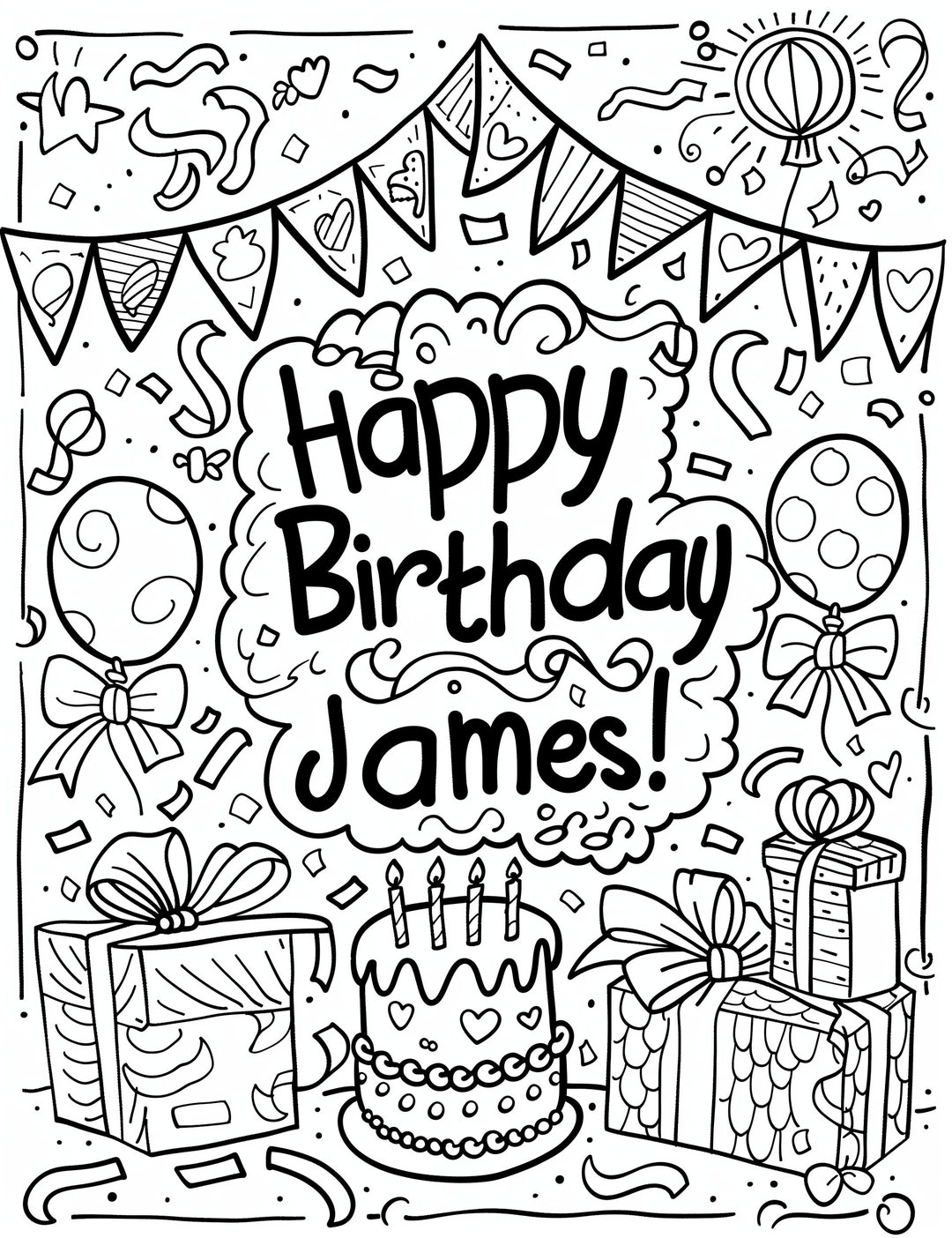 Happy Birthday James Coloring Download - Printable Coloring Page for ...