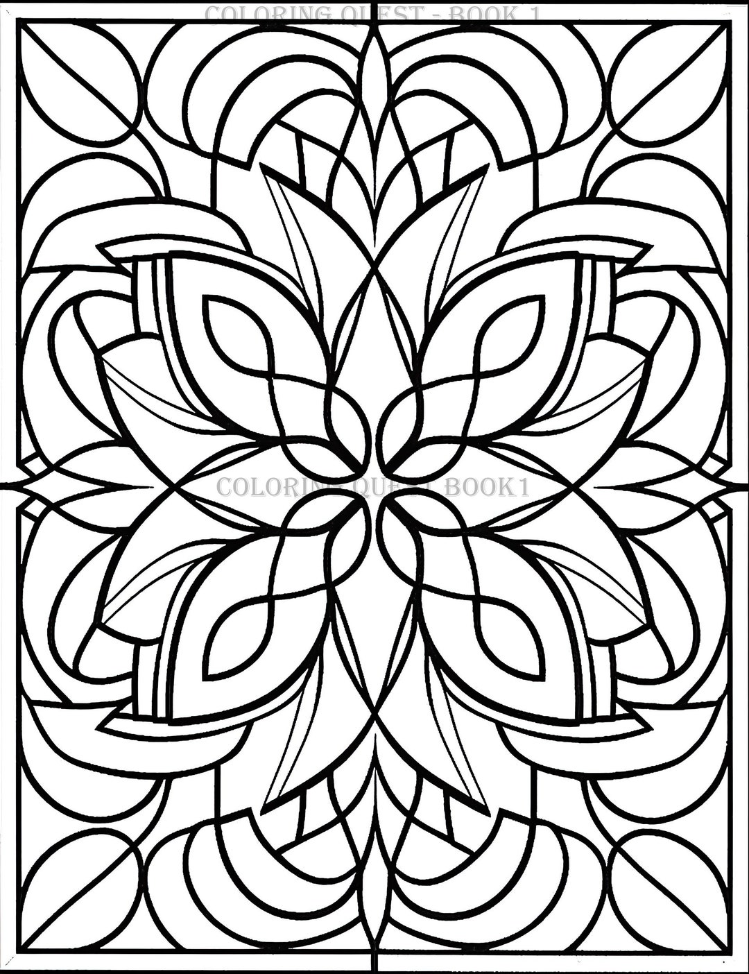 Symmetrical Pattern Coloring Page Coloring Quest Page 8 of Book 1 ...