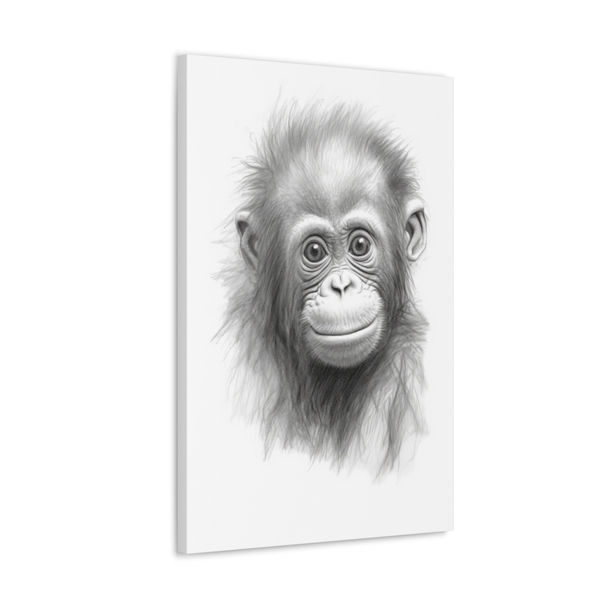 Young Apes - Set of 3 Printed Canvas Wraps - Orangutan, Gorilla, Chimp ...