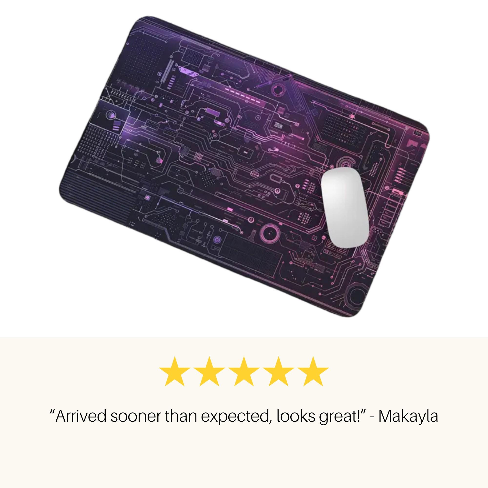 Tech Circuit Desk Mat - Intricate Circuit Board Patterns Illuminated in ...