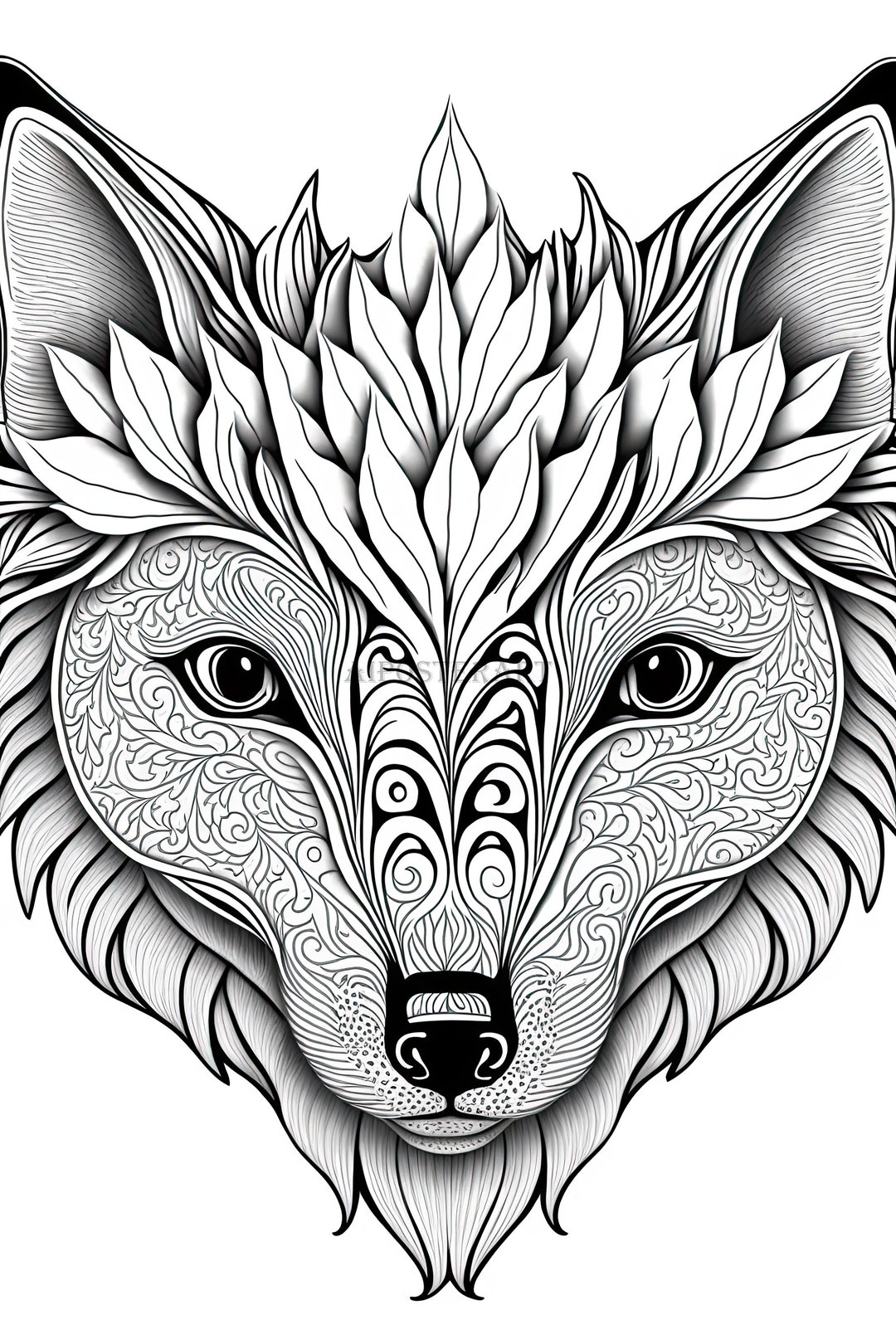 Fox Mandala Coloring Download Printable Adult Coloring Page Advanced ...