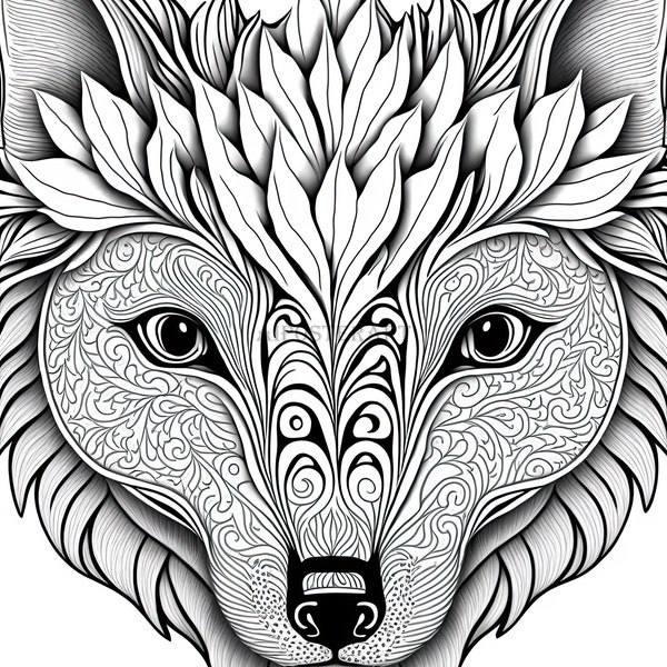 Fox Mandala Coloring Page - Etsy