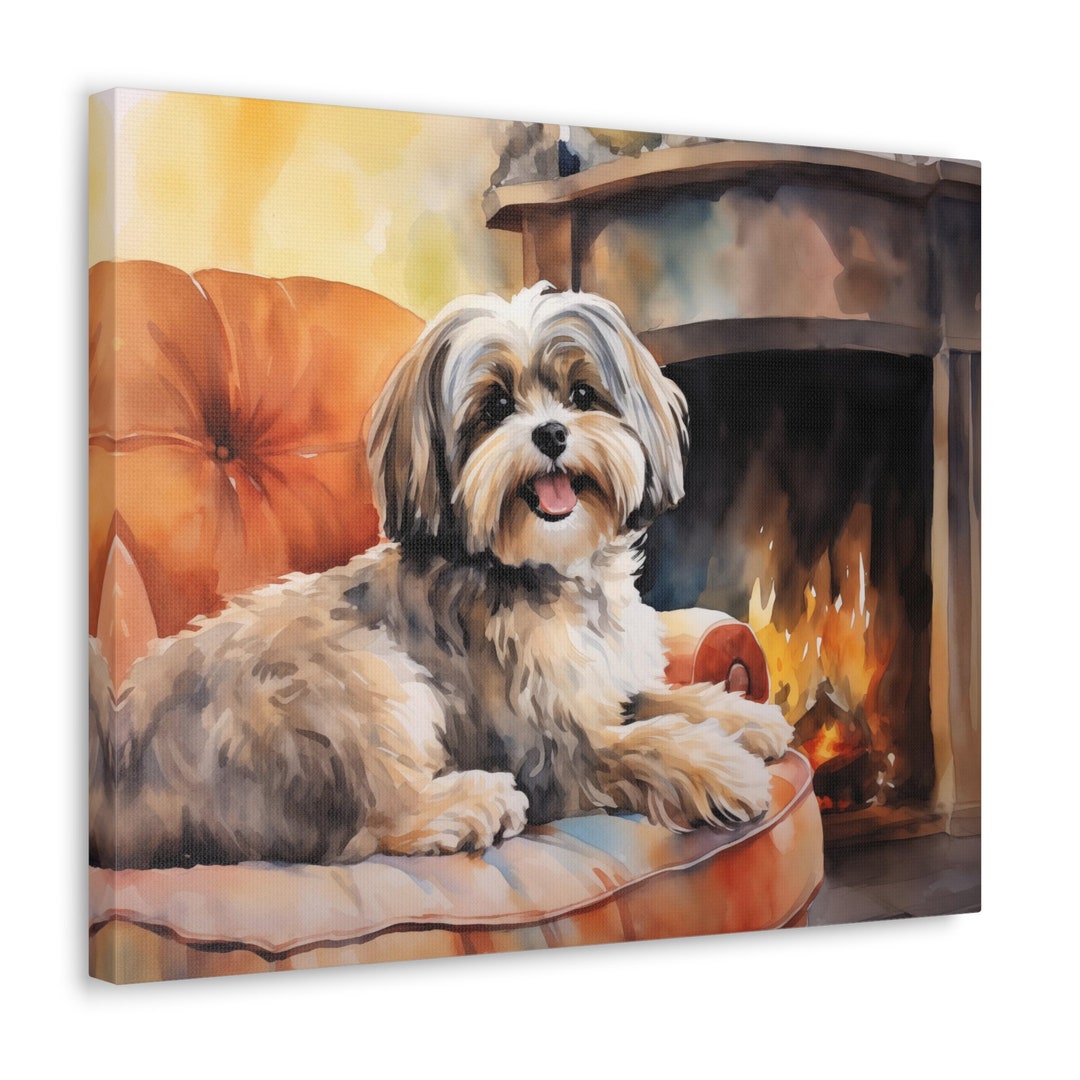 Shih Tzu Wall Art - Watercolor Printed on Unframed Canvas - Gift for ...