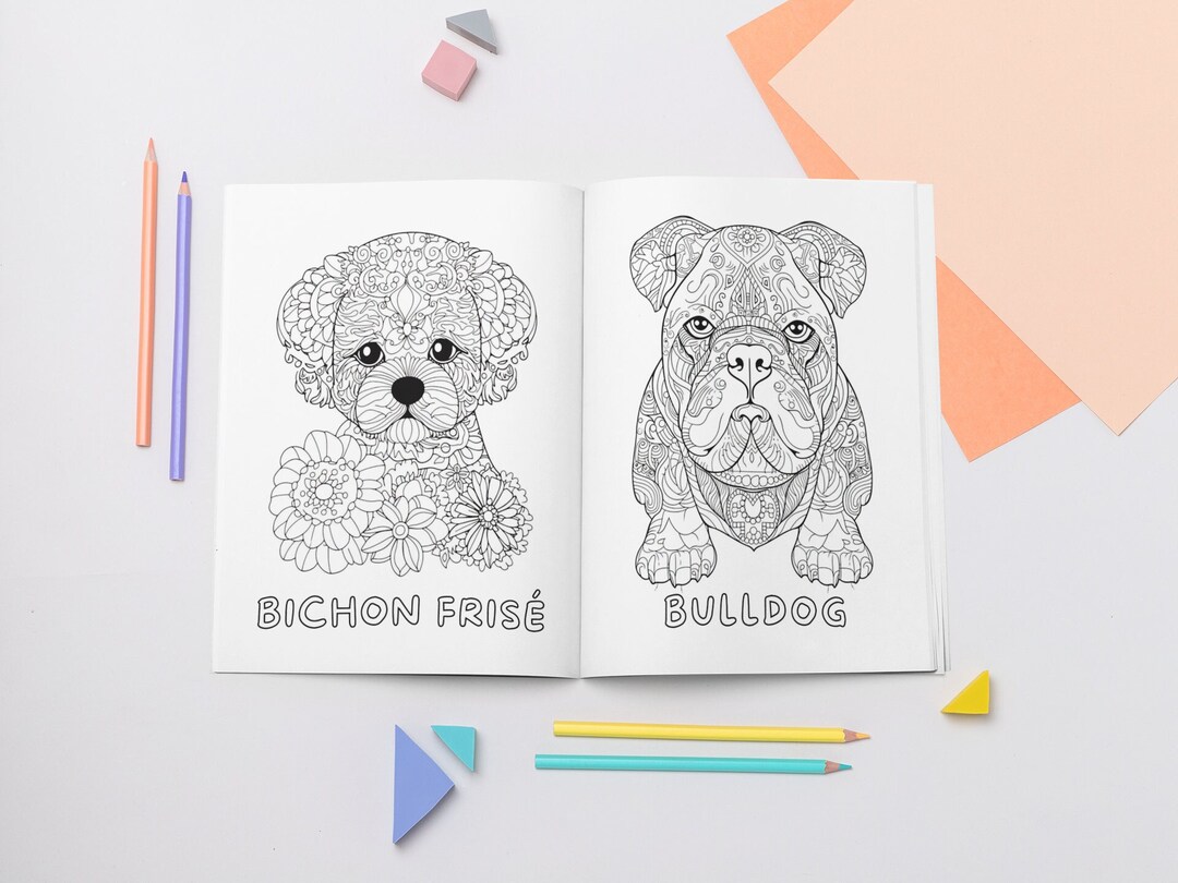 Mandala Dogs Coloring Book - Printable Coloring Book - 20 Coloring ...