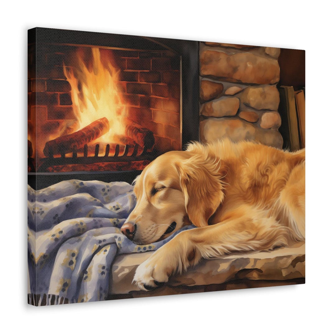 Golden Retriever Watercolor Printed Canvas - Frameless Wall Art Gift ...