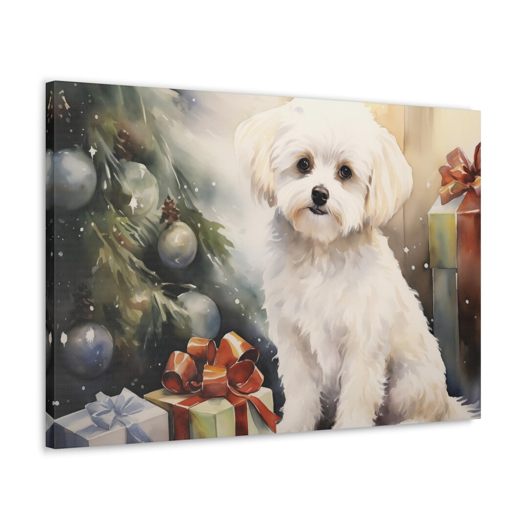 Bichon Frisé Watercolor Printed on Canvas - Frameless Wall Art Gift for ...