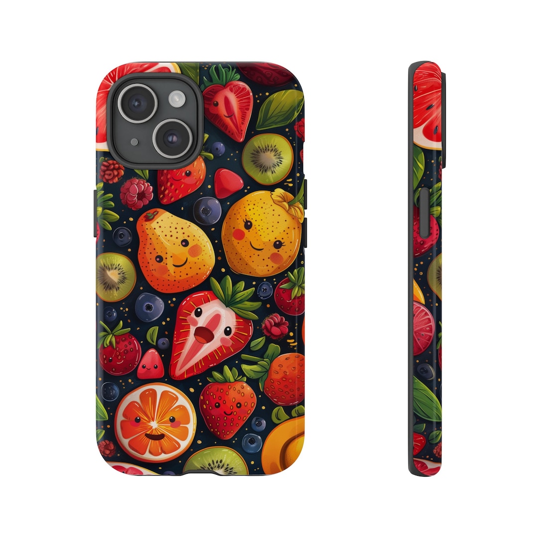 Happy Fruit Phone Case - Double Layer Tough Phone Case for Iphone ...