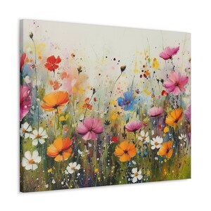 Wildflowers Canvas Wall Art Printed Sides Premium 100% Cotton Canvas 400gsm Home Decor for ...