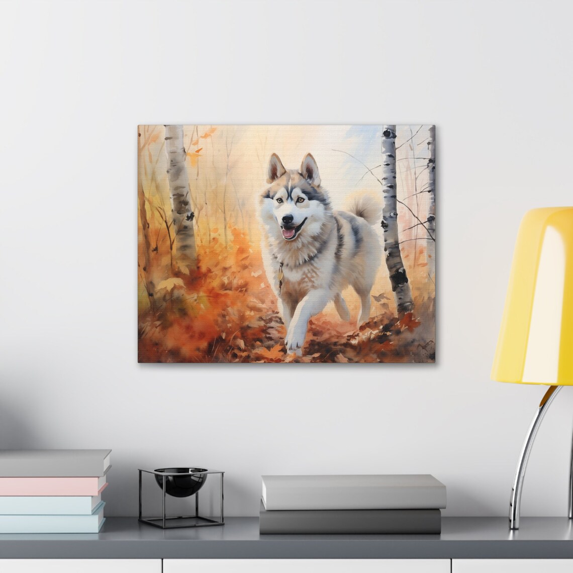 Siberian Husky Wall Art Watercolor Printed on Unframed Canvas Gift for ...