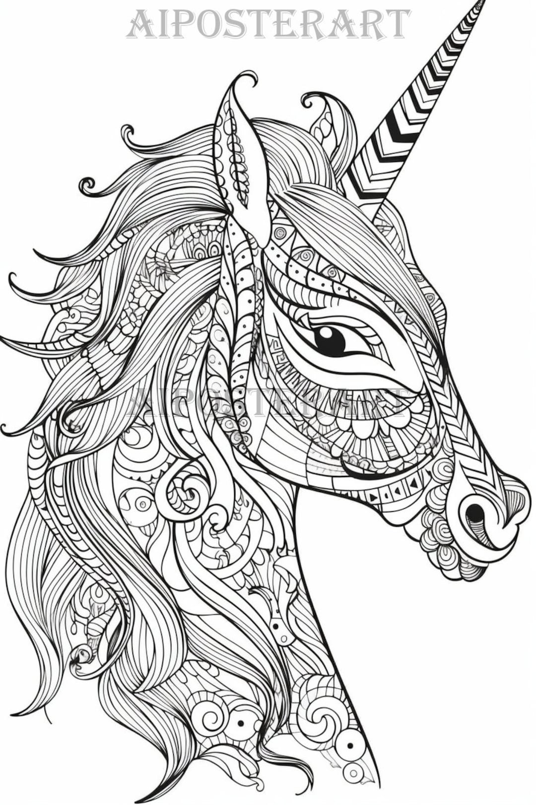 Unicorn Mandala Coloring Page for Adults - Printable Coloring Sheet ...