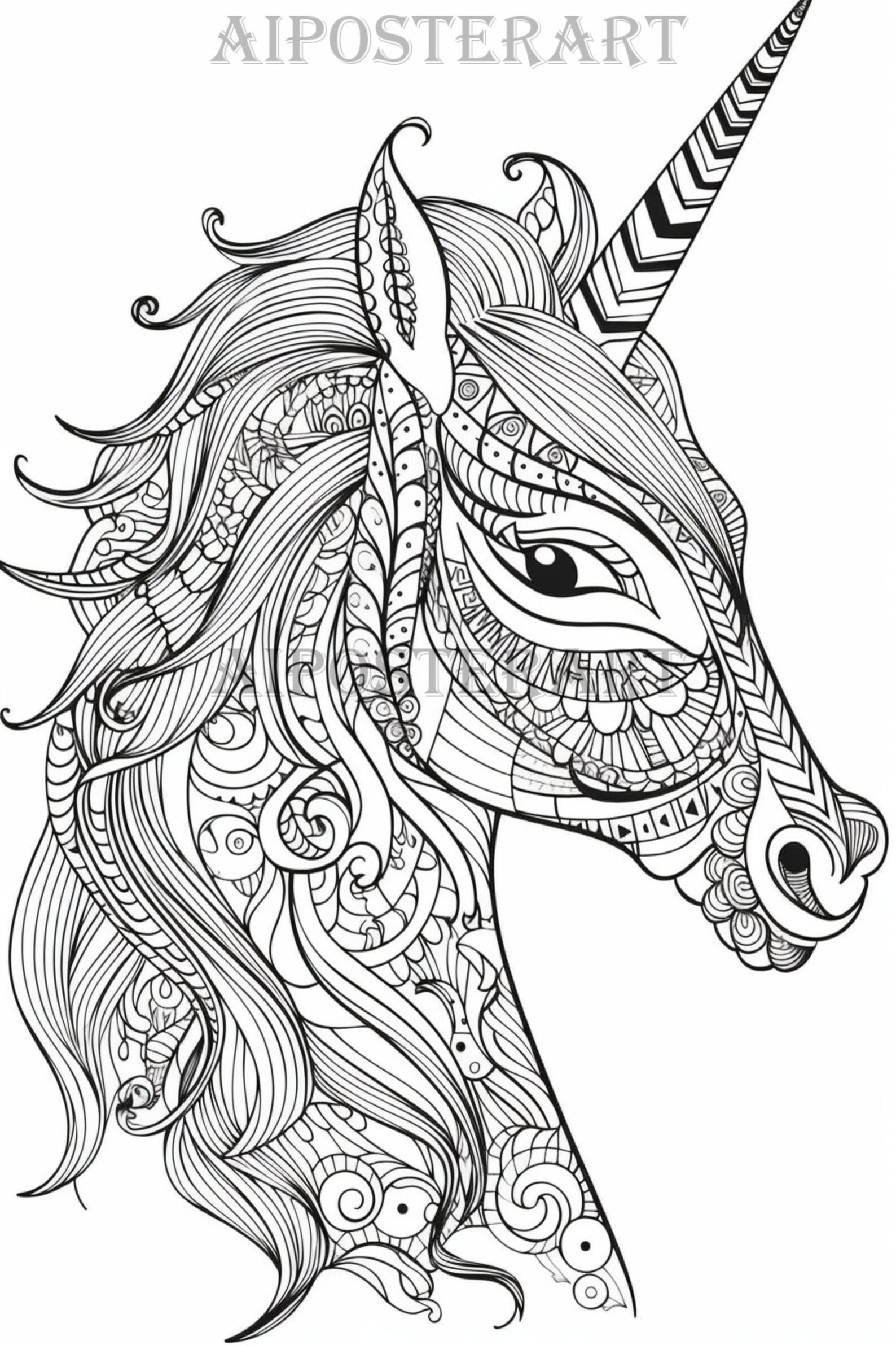 Unicorn Mandala Coloring Page for Adults - Printable Coloring Sheet ...
