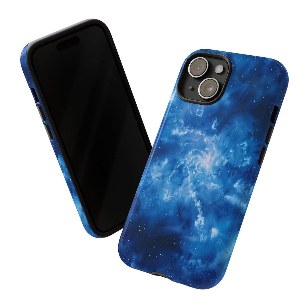 Blue Nebula Phone Case - Double Layer Tough Phone Case for Iphone ...
