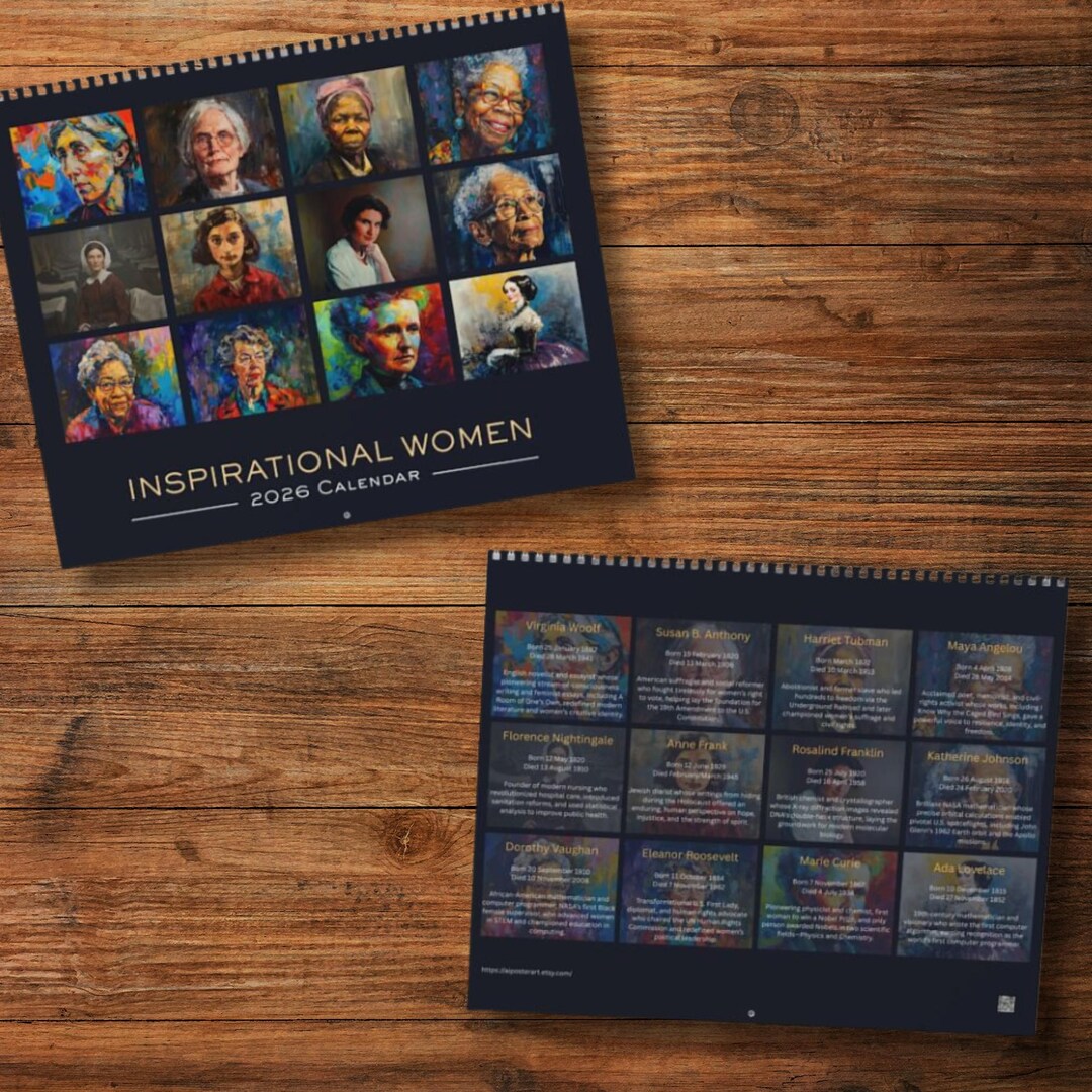 Inspirational Women 2026 Wall Calendar - Hanging Wall Calendar ...