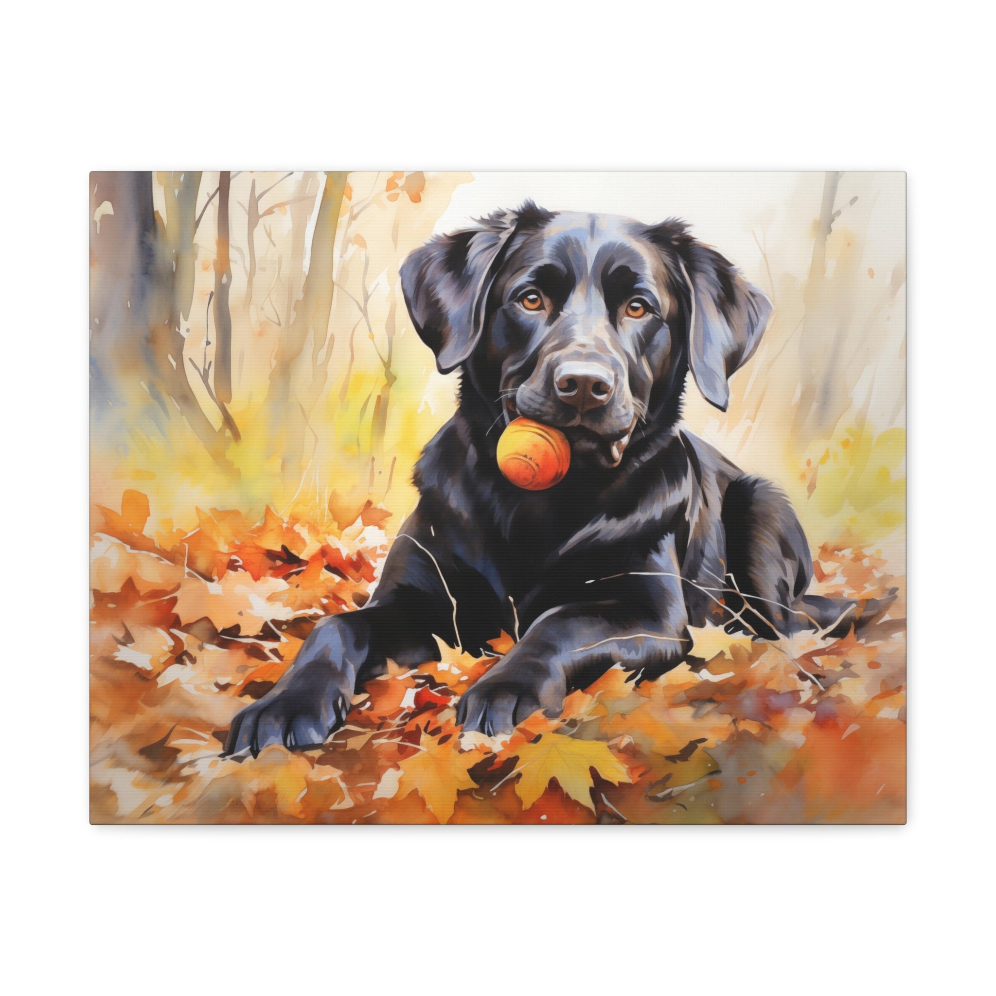 Black Labrador Watercolor Printed Canvas Unframed Wall Art Gift for ...