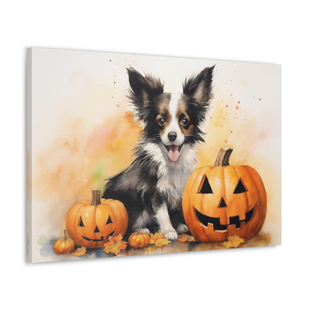 Papillon Watercolor Canvas Print - Wall Art Gift for Papillon Owner ...