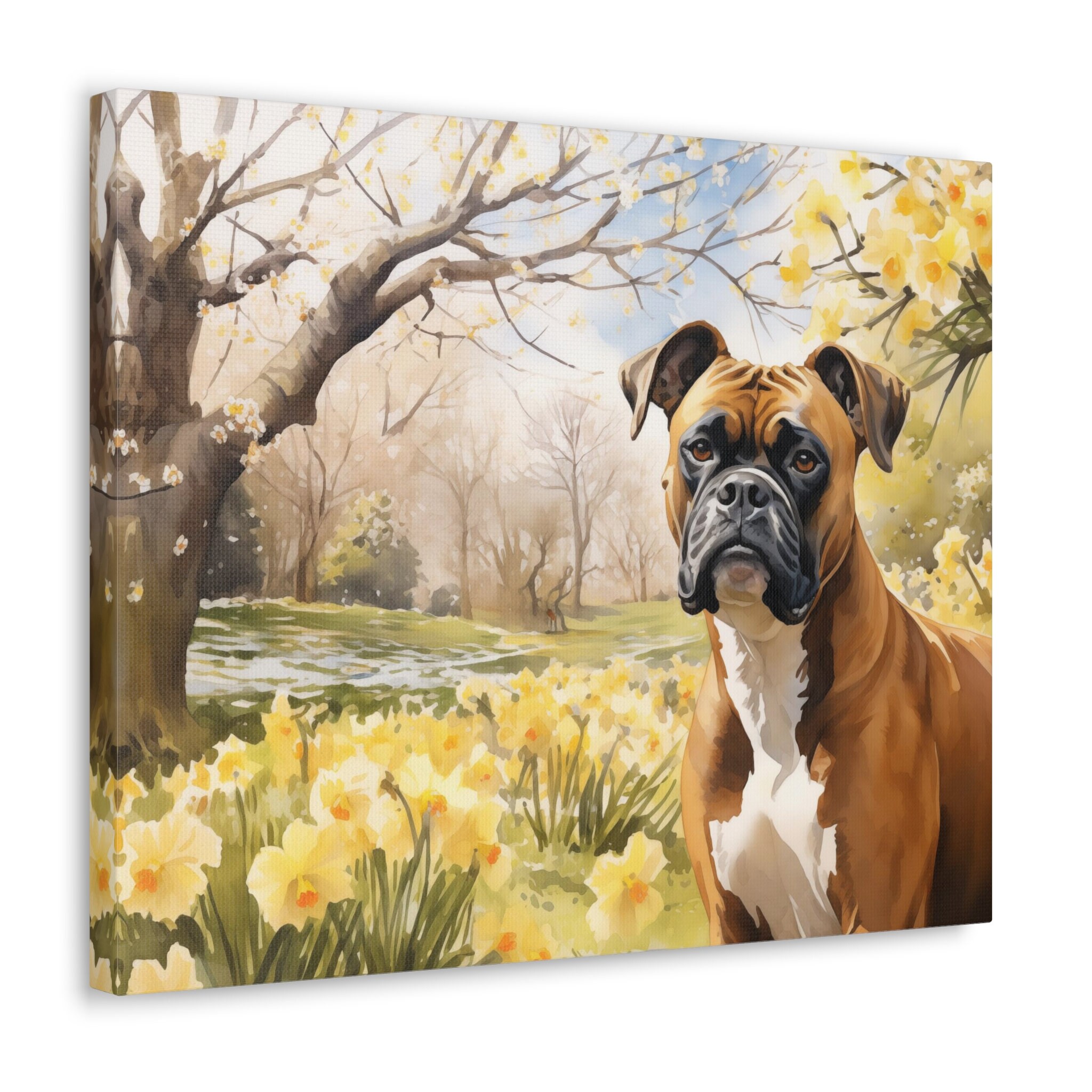 Boxer Wall Art - Watercolor Printed on Unframed 20 X 16 Inch Canvas ...