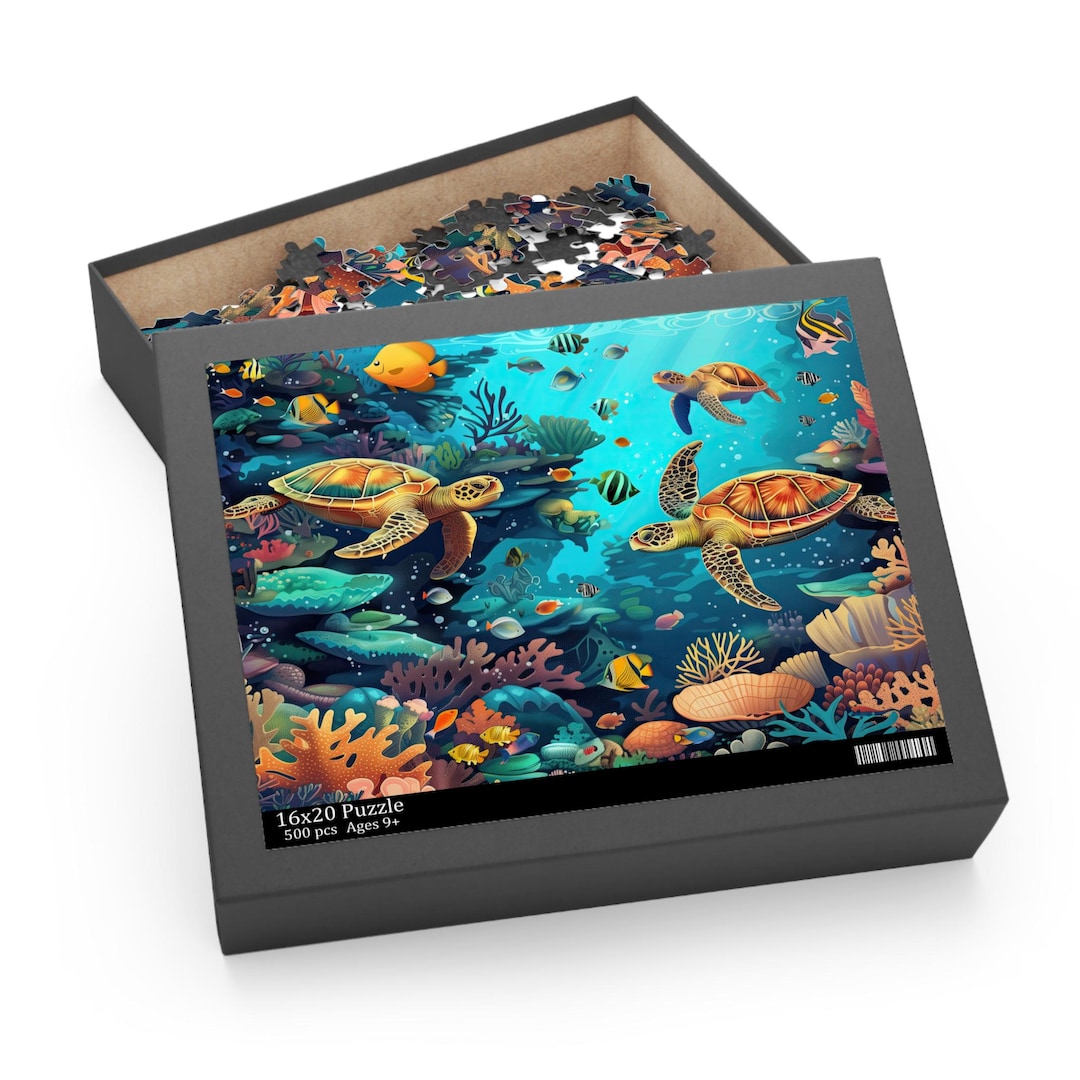 Sea Turtle Jigsaw Puzzle (120, 252, 500-piece) - Breathtaking Coral ...