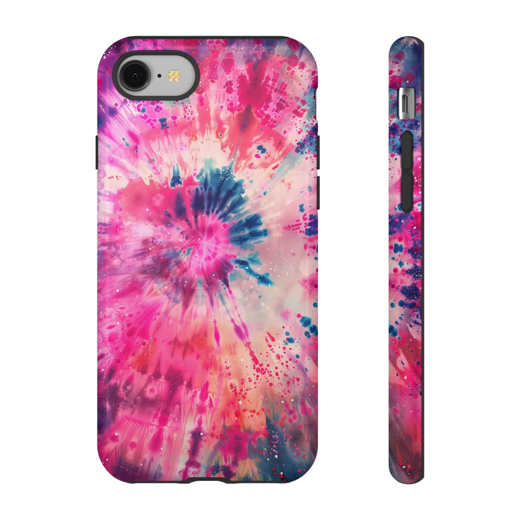 Pink and Blue Tie-dye Phone Case - Double Layer Tough Phone Case for ...
