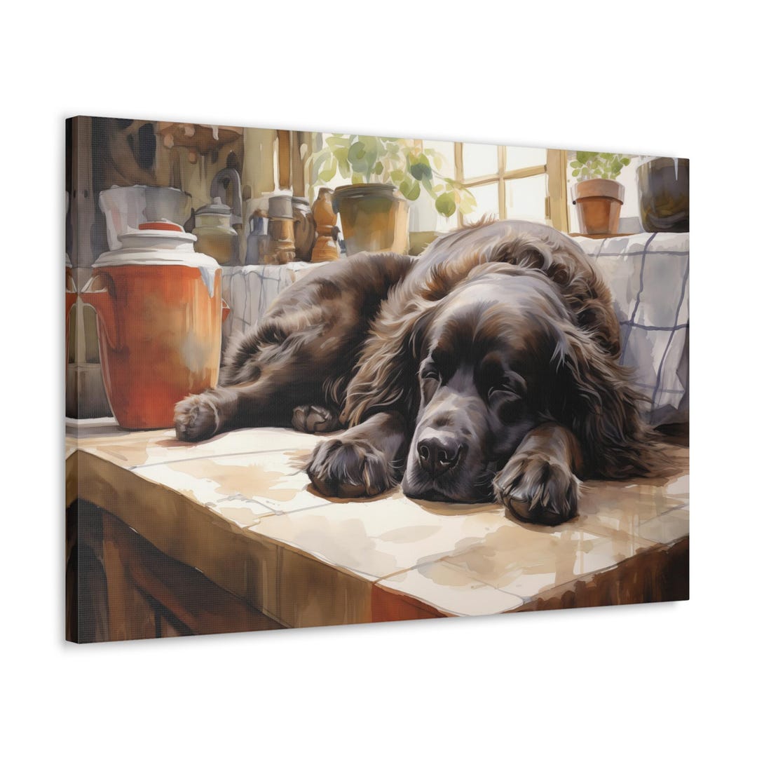 Newfoundland Watercolor Canvas Print - Wall Art Gift for Newfoundland ...