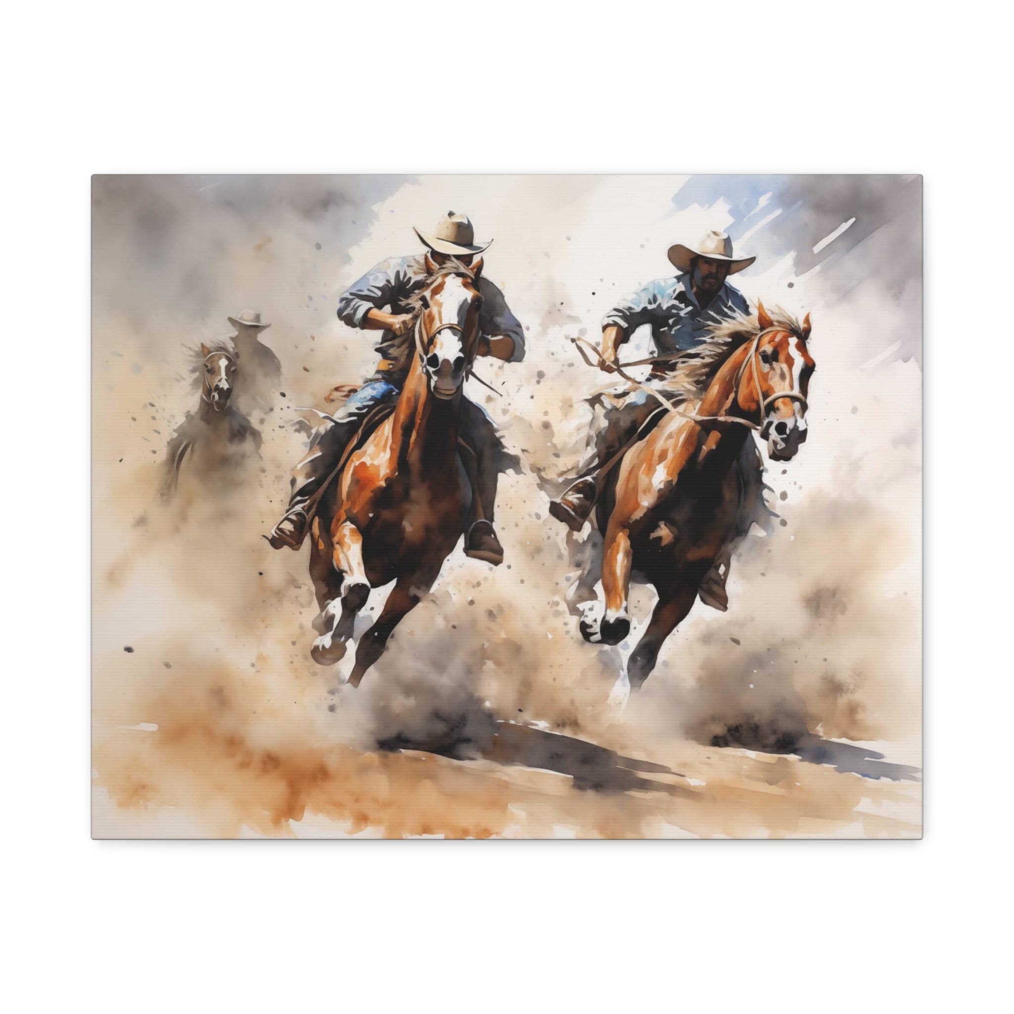 Rodeo Watercolor Printed on Canvas Unframed Wall Art Horse-lover Gift ...