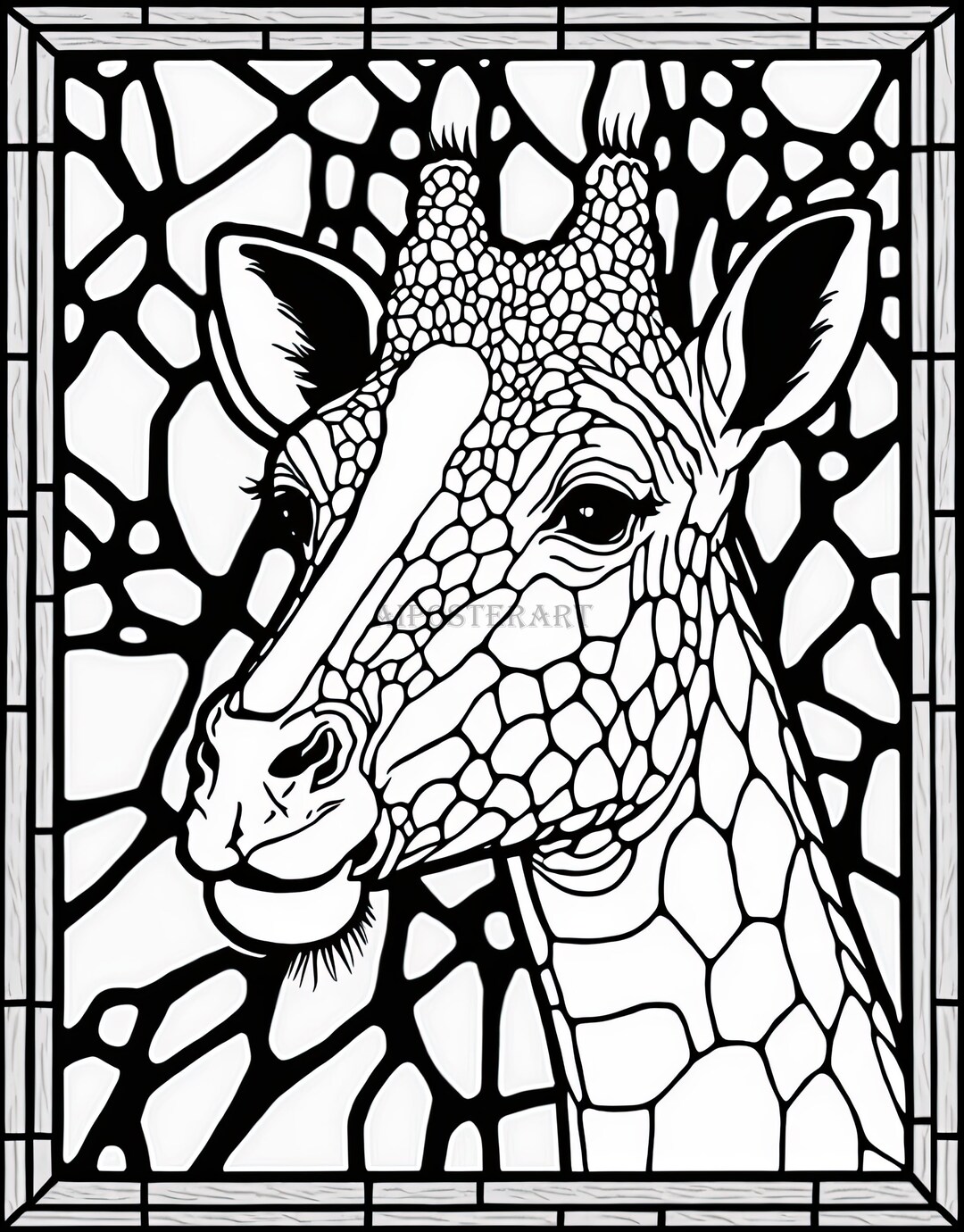 Giraffe Coloring Download - Printable Adult Coloring Page - Advanced ...