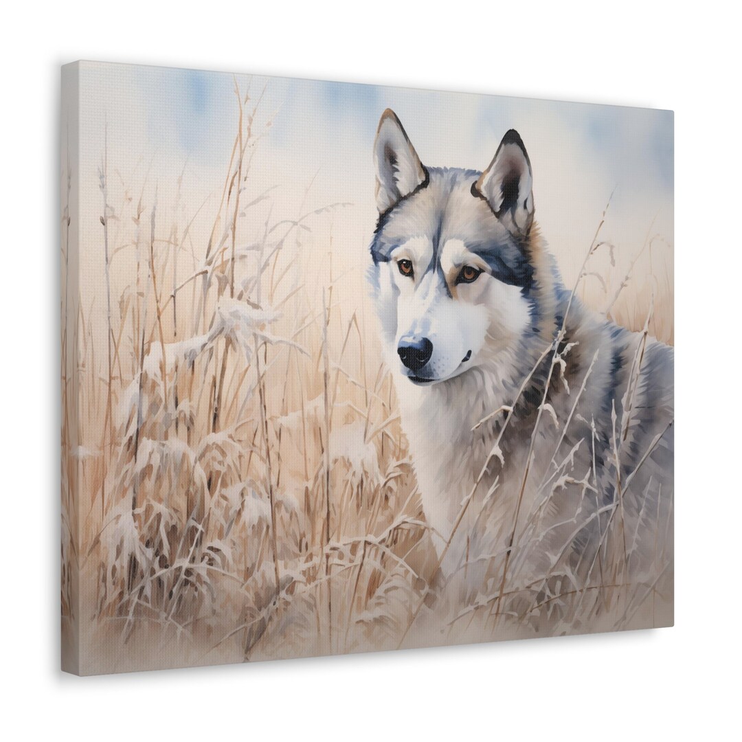 Siberian Husky Wall Art - Watercolor Printed on Unframed Canvas - Gift ...