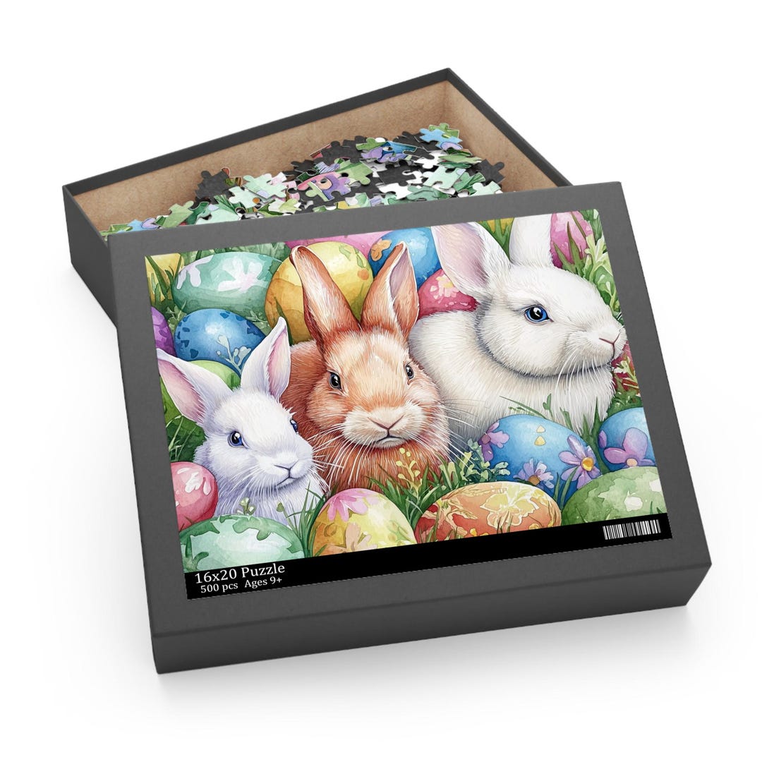 Easter Bunnies Jigsaw Puzzle (120, 252, 500-piece) - Rabbits Nestled ...