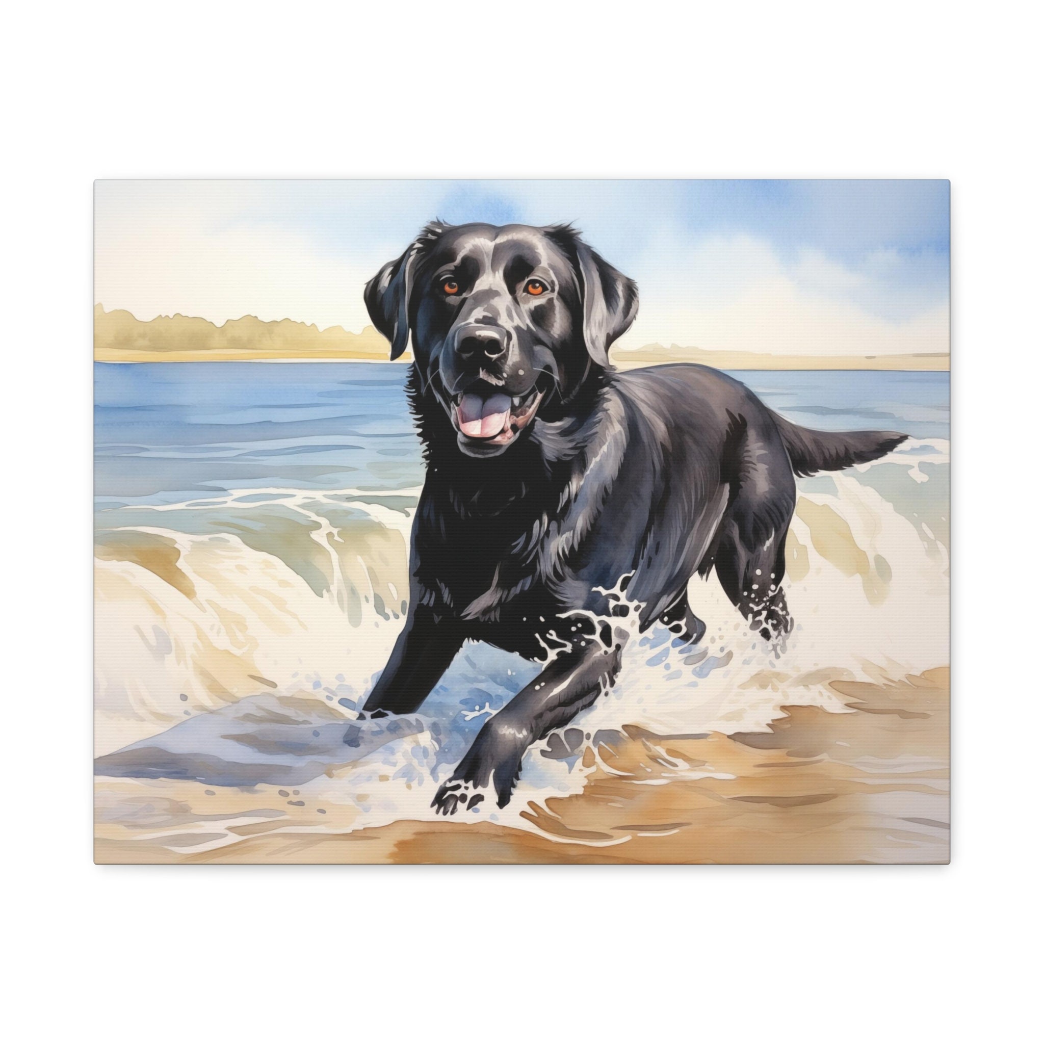 Black Labrador Watercolor Printed on Canvas Unframed Wall Art Gift for ...