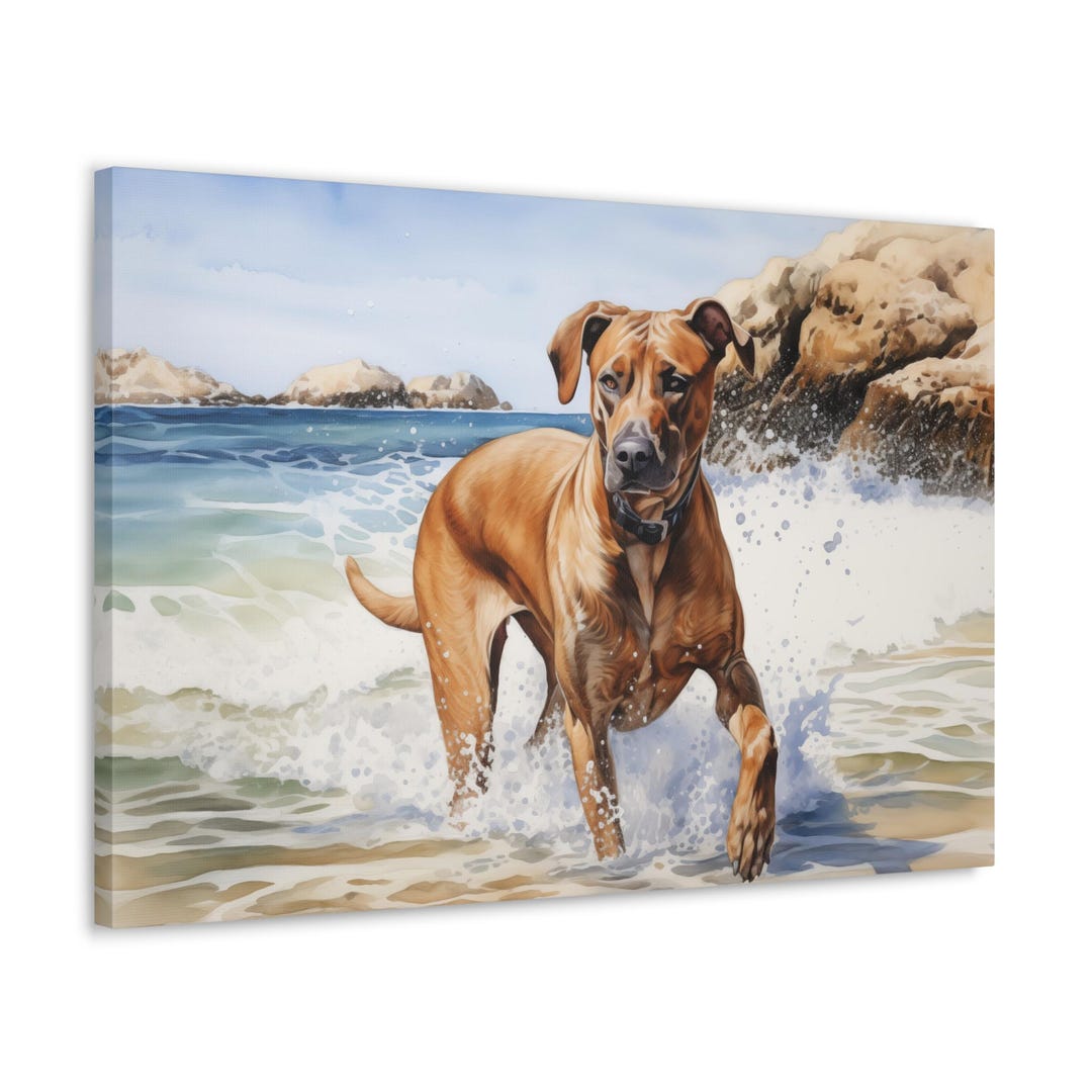 Rhodesian Ridgeback Watercolor Printed Canvas - Frameless Wall Art Gift ...
