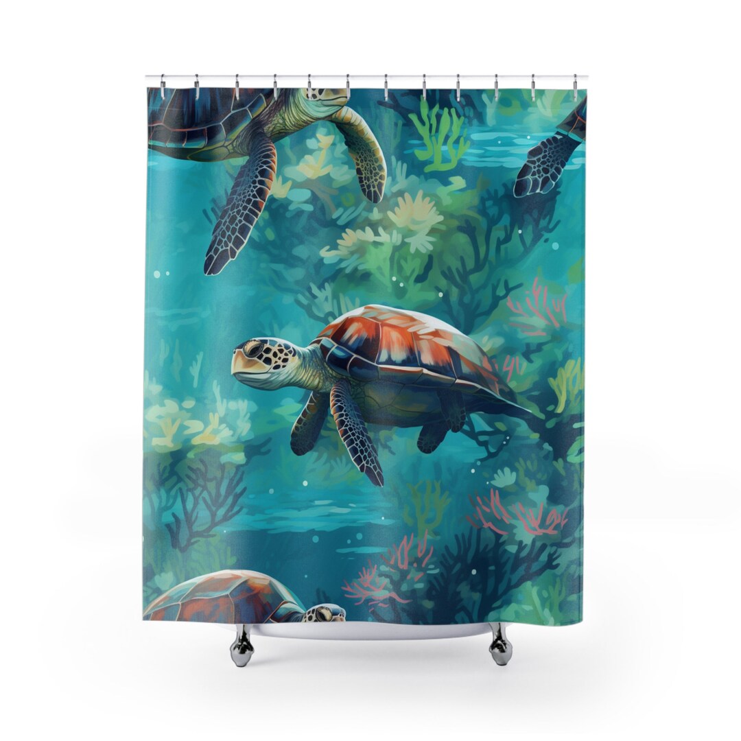 Sea Turtles Shower Curtain - Etsy