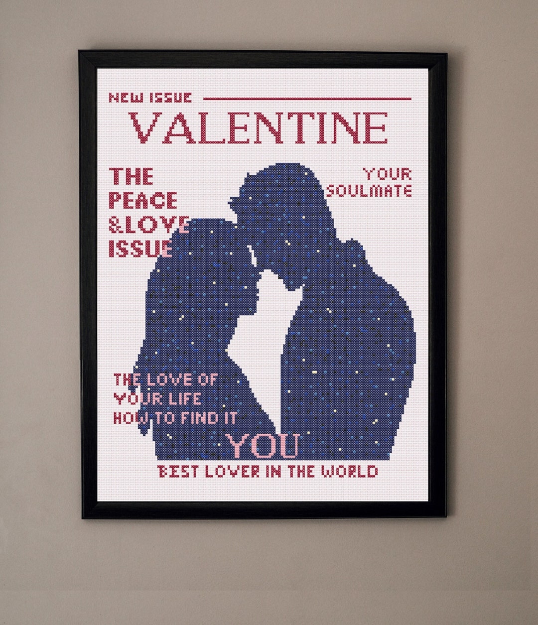 Valentines Day Magazine Cover Cross Stitch Pattern, Digital Printable ...