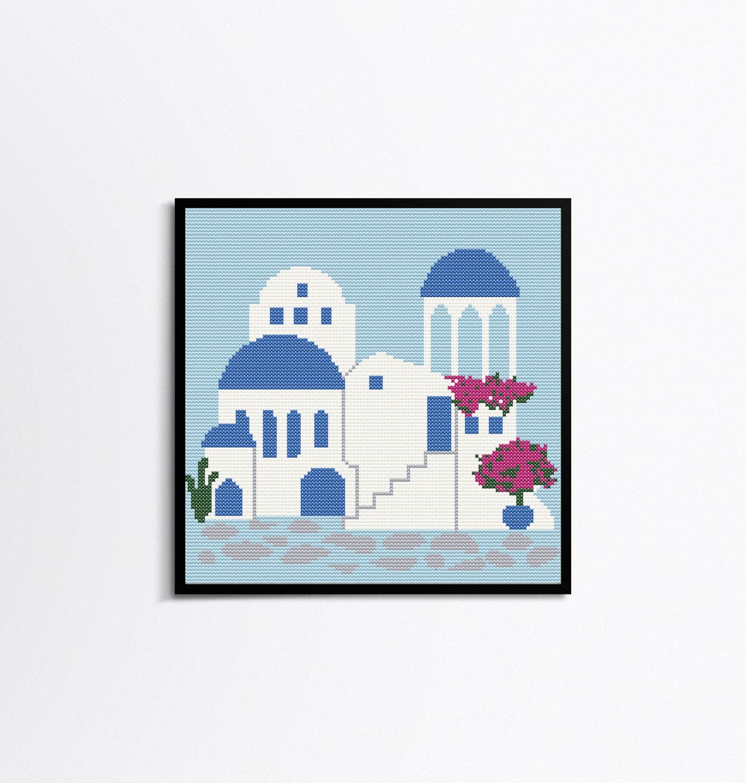 Santorini Greece Cross Stitch Pattern, Digital Download PDF DIY Pattern ...