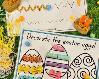 EASTER PLAYDOUGH MATS Printable Playdoh Mats Eggs Nest - Etsy
