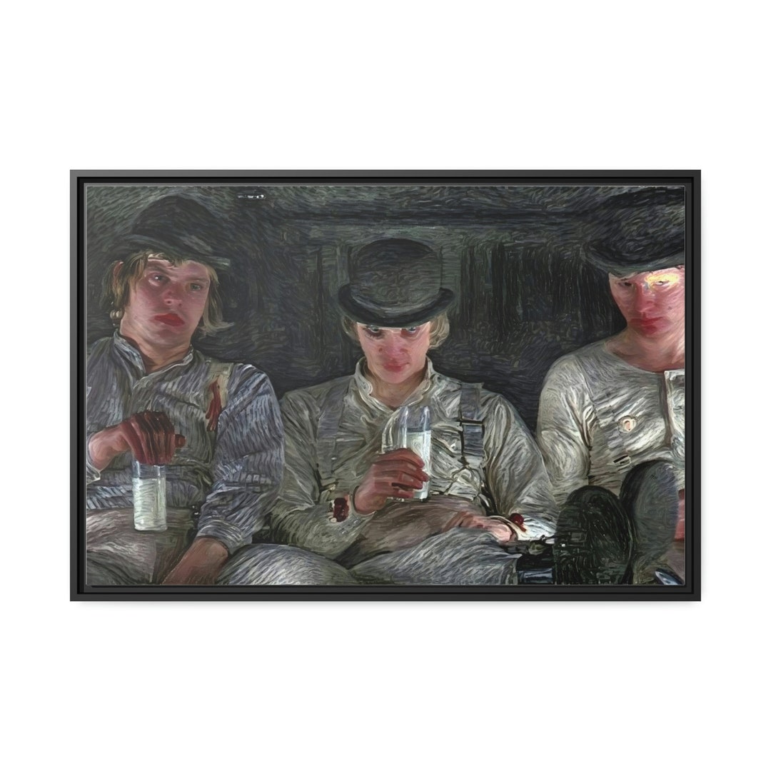 Droogs and Milk Van Gogh Style Clockwork Orange Gallery Framed Canvas ...