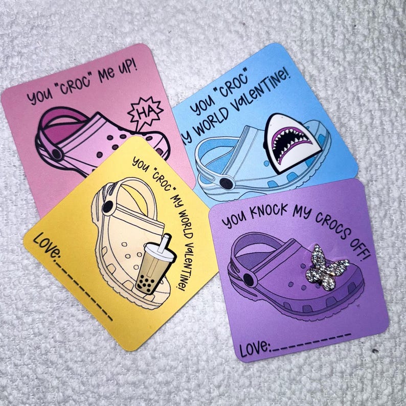 Croc Charm Valentines: Candy-free Classroom Favors - Etsy