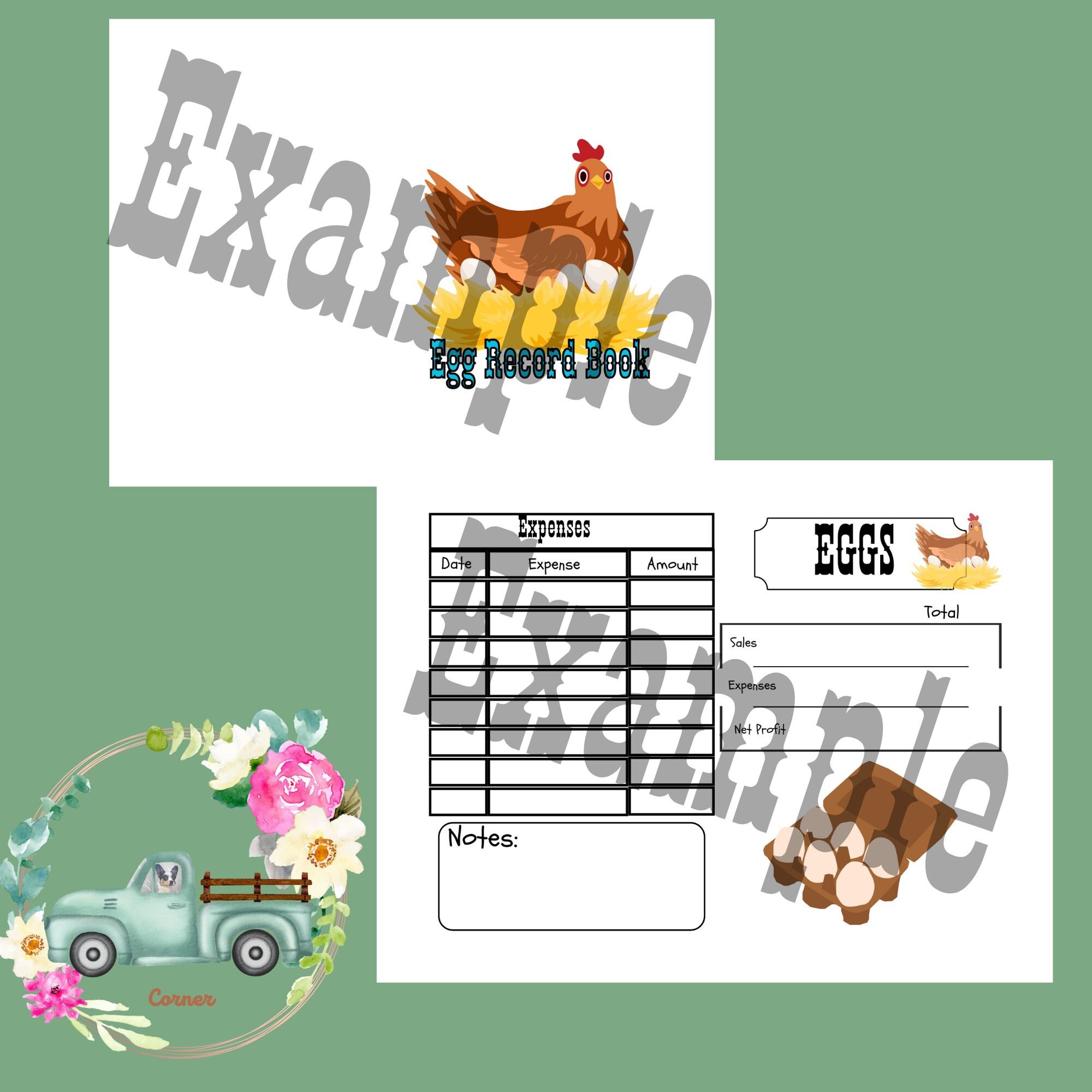 Chicken Record Book, Livestock Record PDF, Printable PDF, Printable ...
