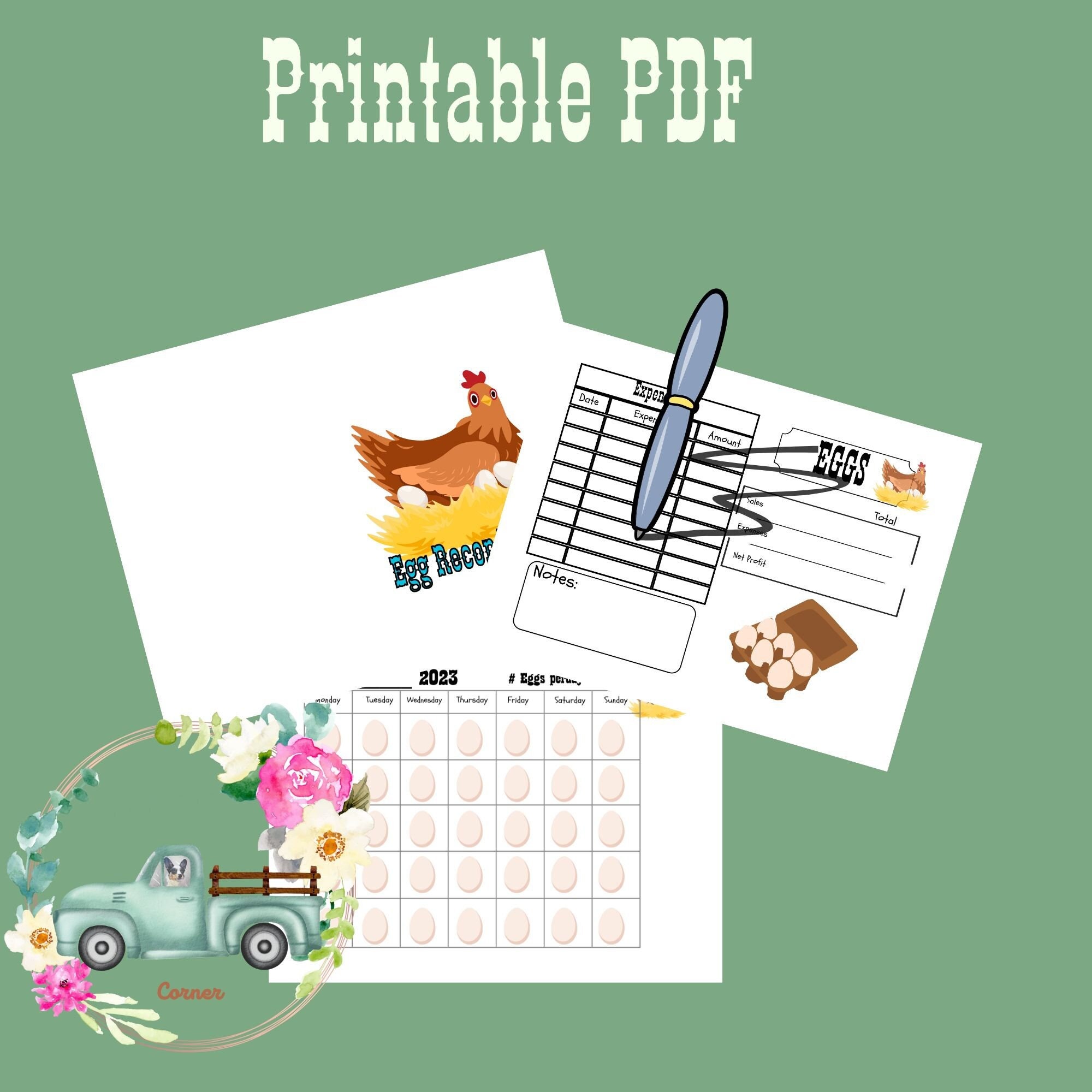 Chicken Record Book, Livestock Record PDF, Printable PDF, Printable ...