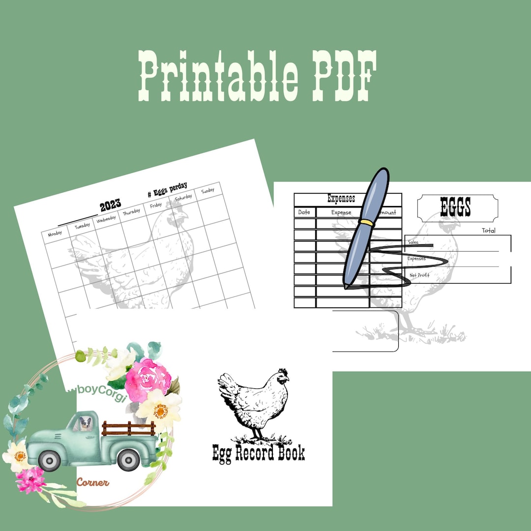 Chicken Record Book, Livestock Record PDF, Printable PDF, Printable ...