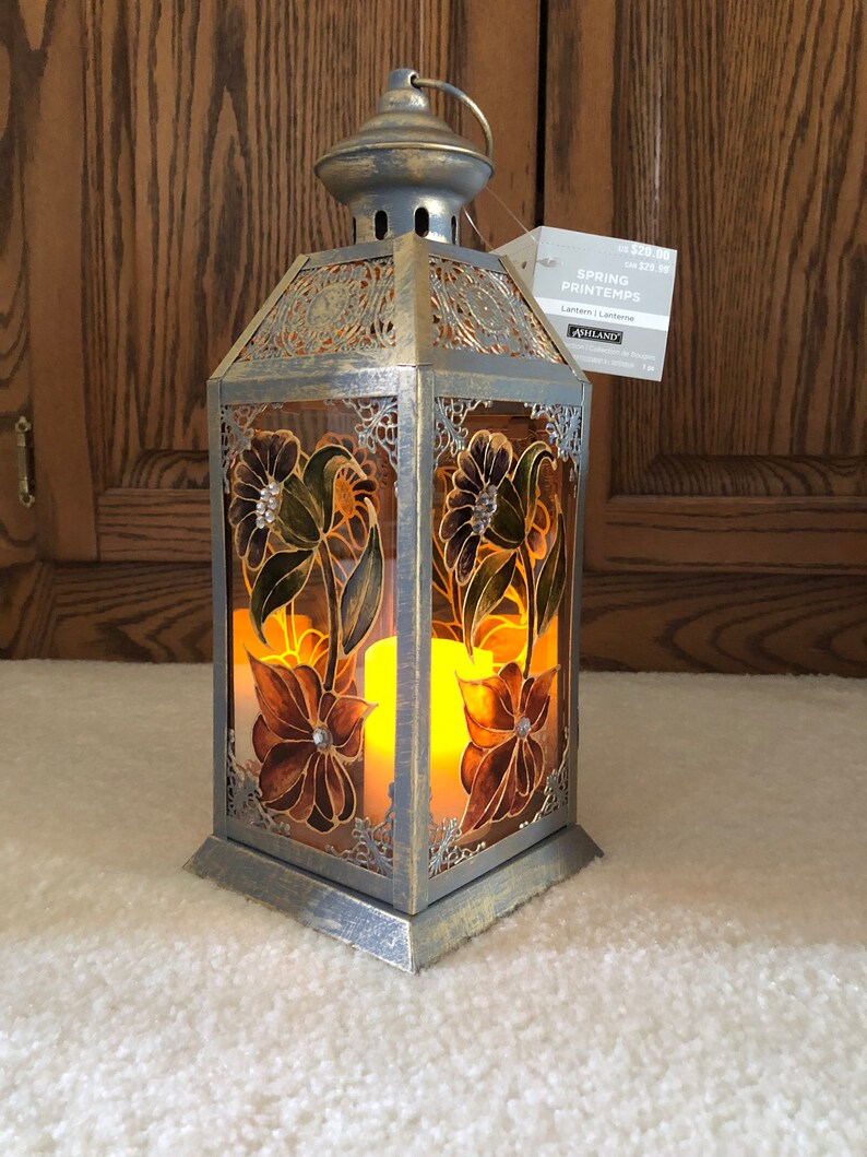 Stained Glass Lantern Set - Etsy