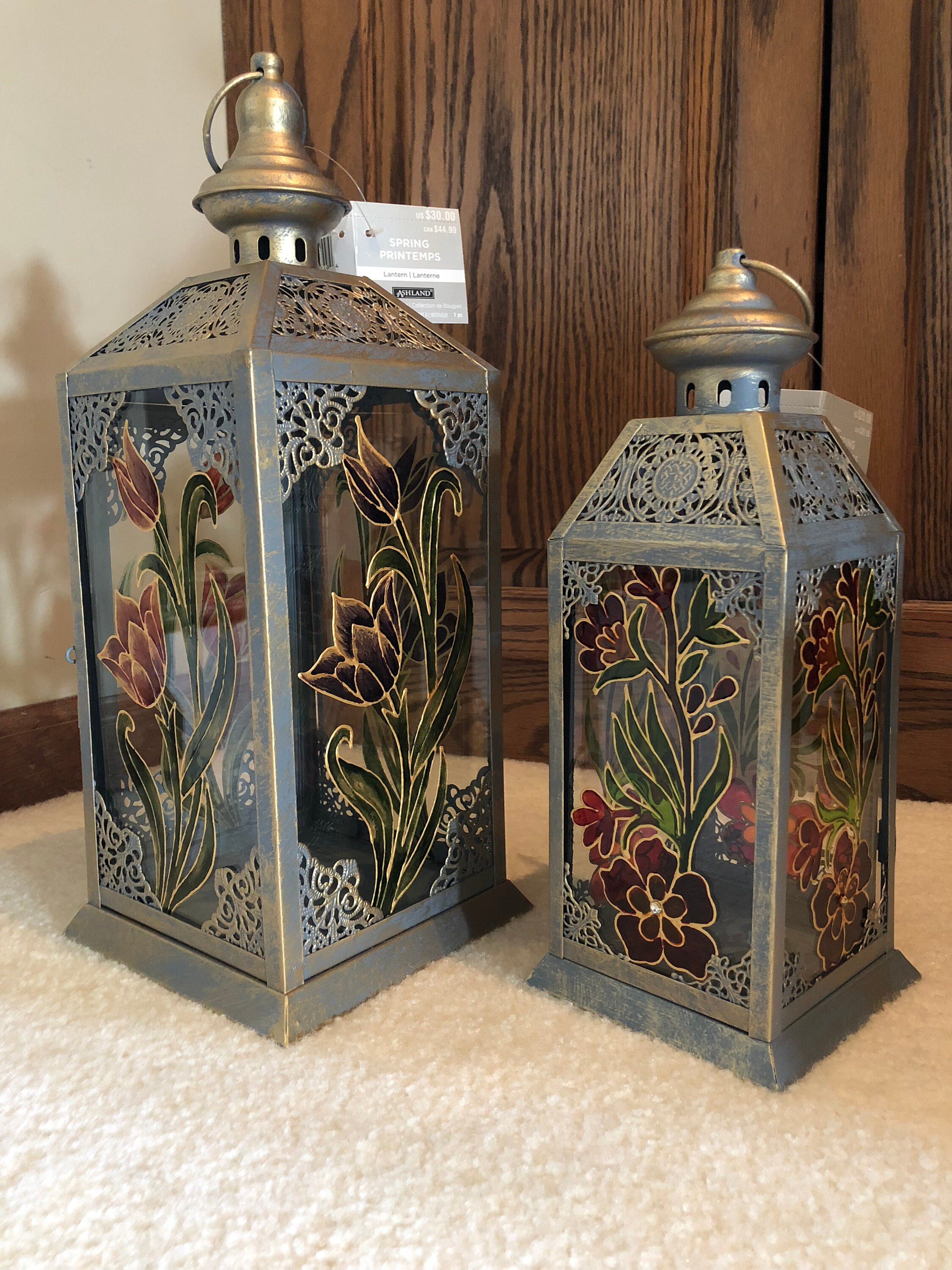 Stained Glass Lantern Set - Etsy